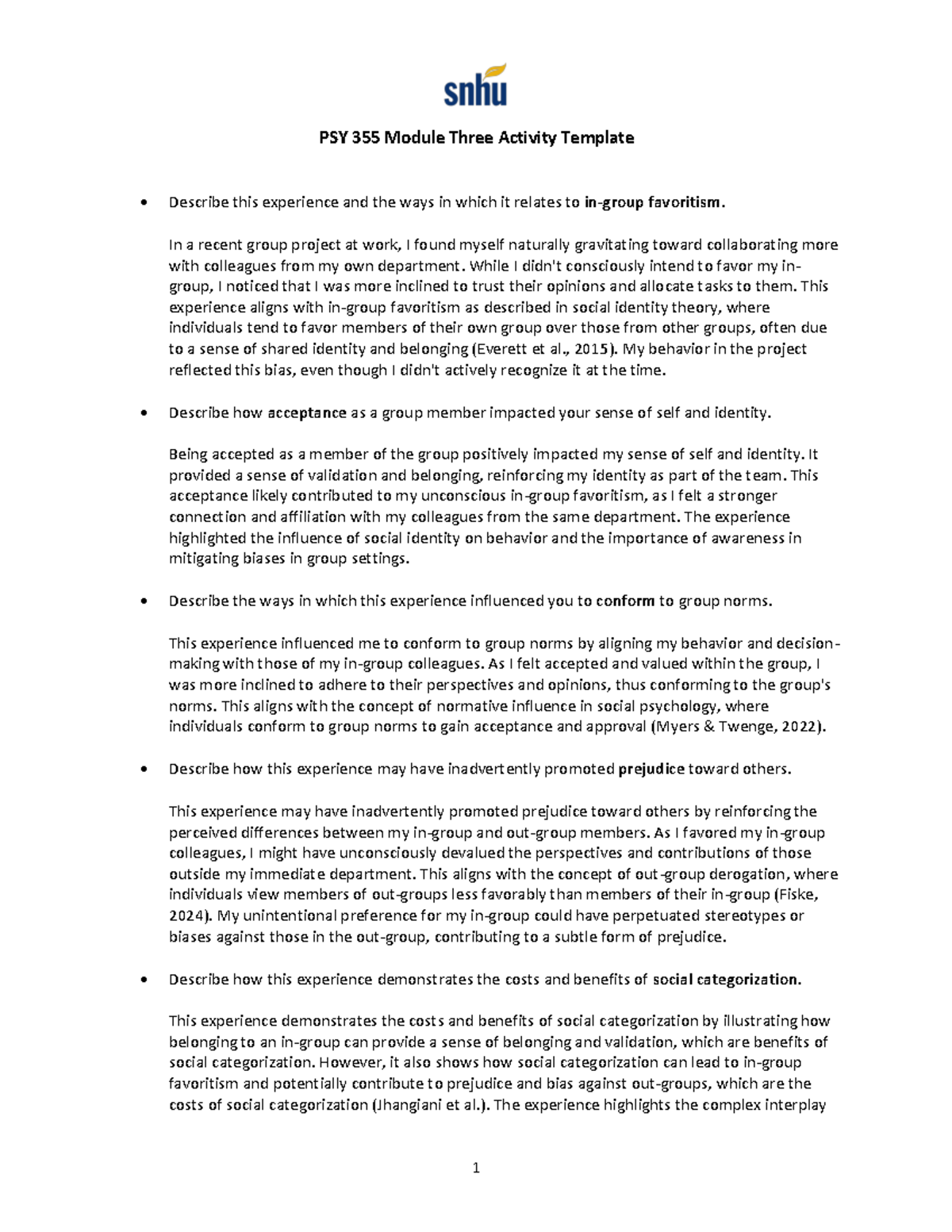 PSY 355 Module Three Activity Template - 1 PSY 355 Module Three ...