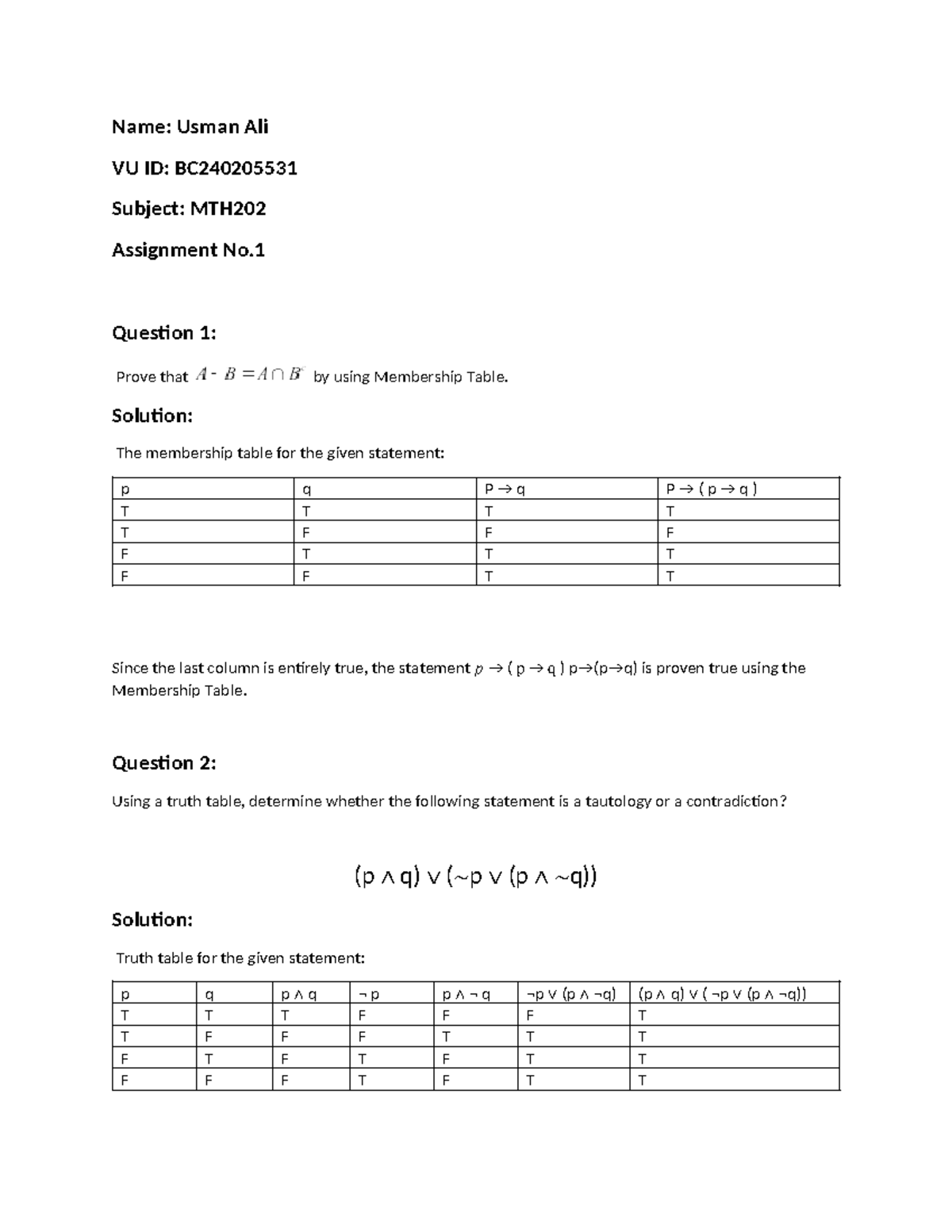 MTH202 (Spring 2024) - Name: Usman Ali VU ID: BC Subject: MTH ... MTH202 (Spring 2024) - Name: Usman Ali VU ID: BC Subject: MTH ...
