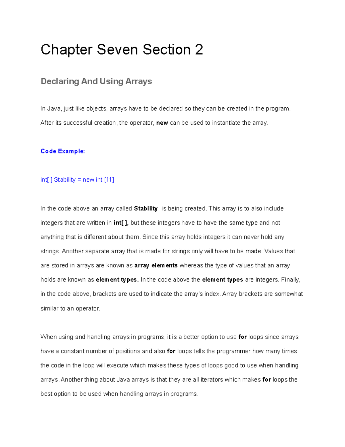 Java Foundations (Introduction to Program Design and Data Structures) Chapter 7 Section Two ...