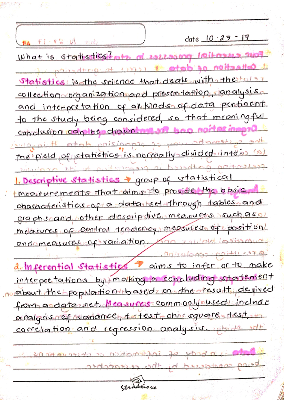 Statistickss - Notes satistics - Information Technology - Studocu