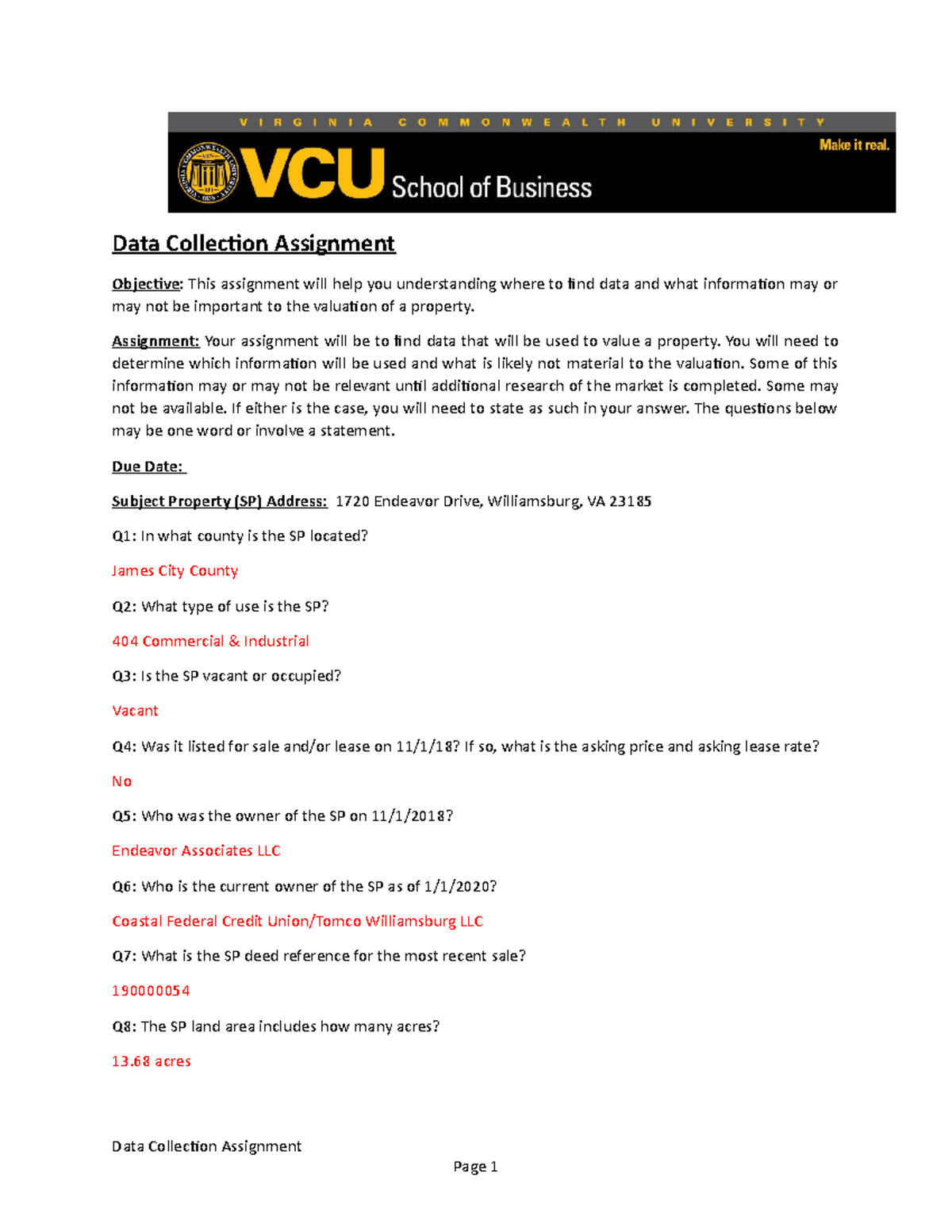 Data Collection Assignment - Data Collection Assignment Objective: This assignment will help you ...