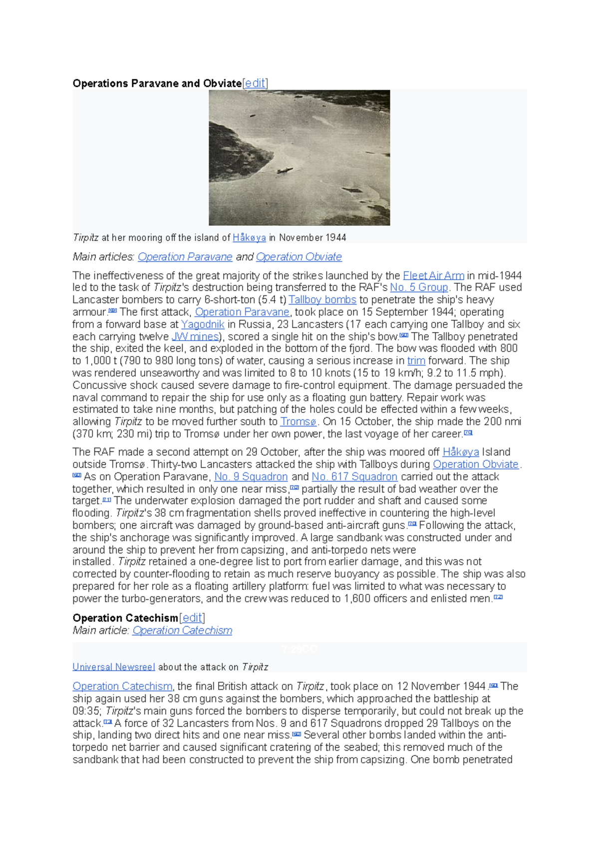 Operations Paravane and Obviate - Operations Paravane and Obviate[edit ...