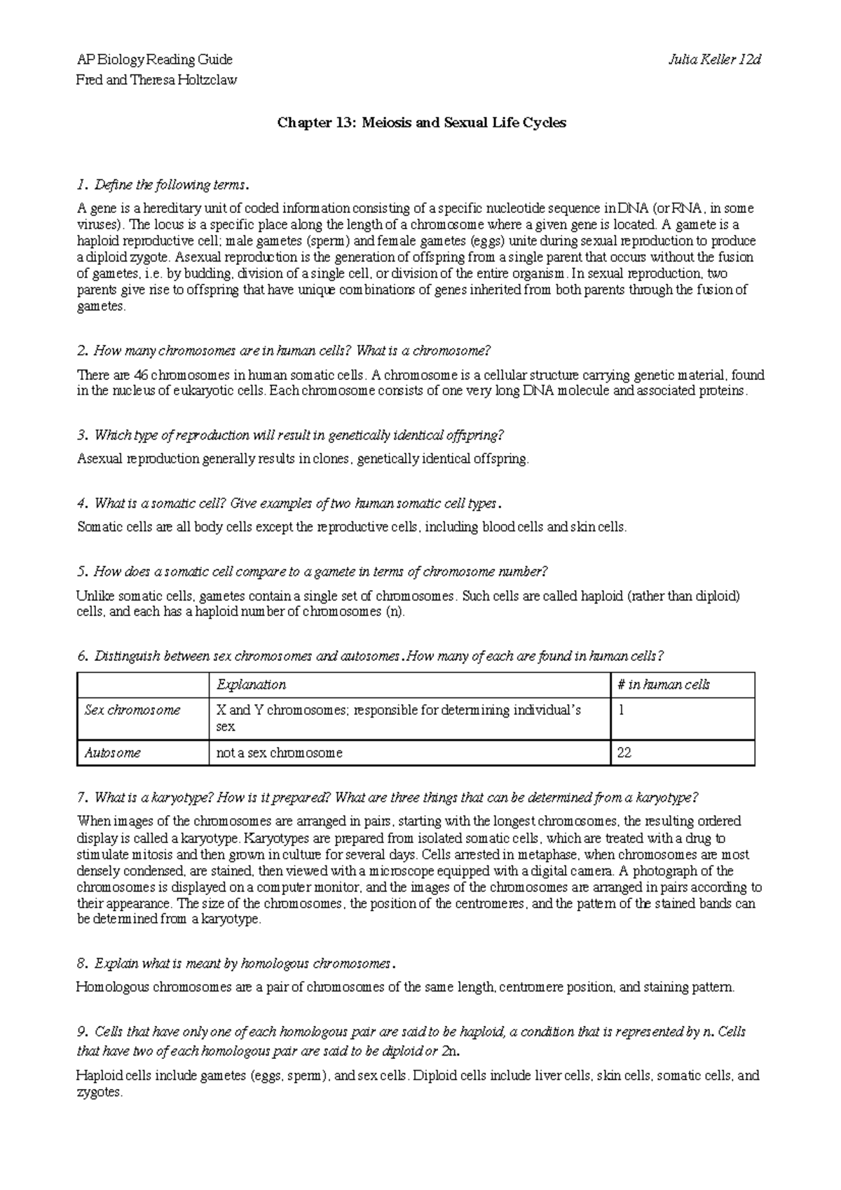 Chapter 13 - Ddgyyt - AP Biology Reading Guide Julia Keller 12d Fred ...