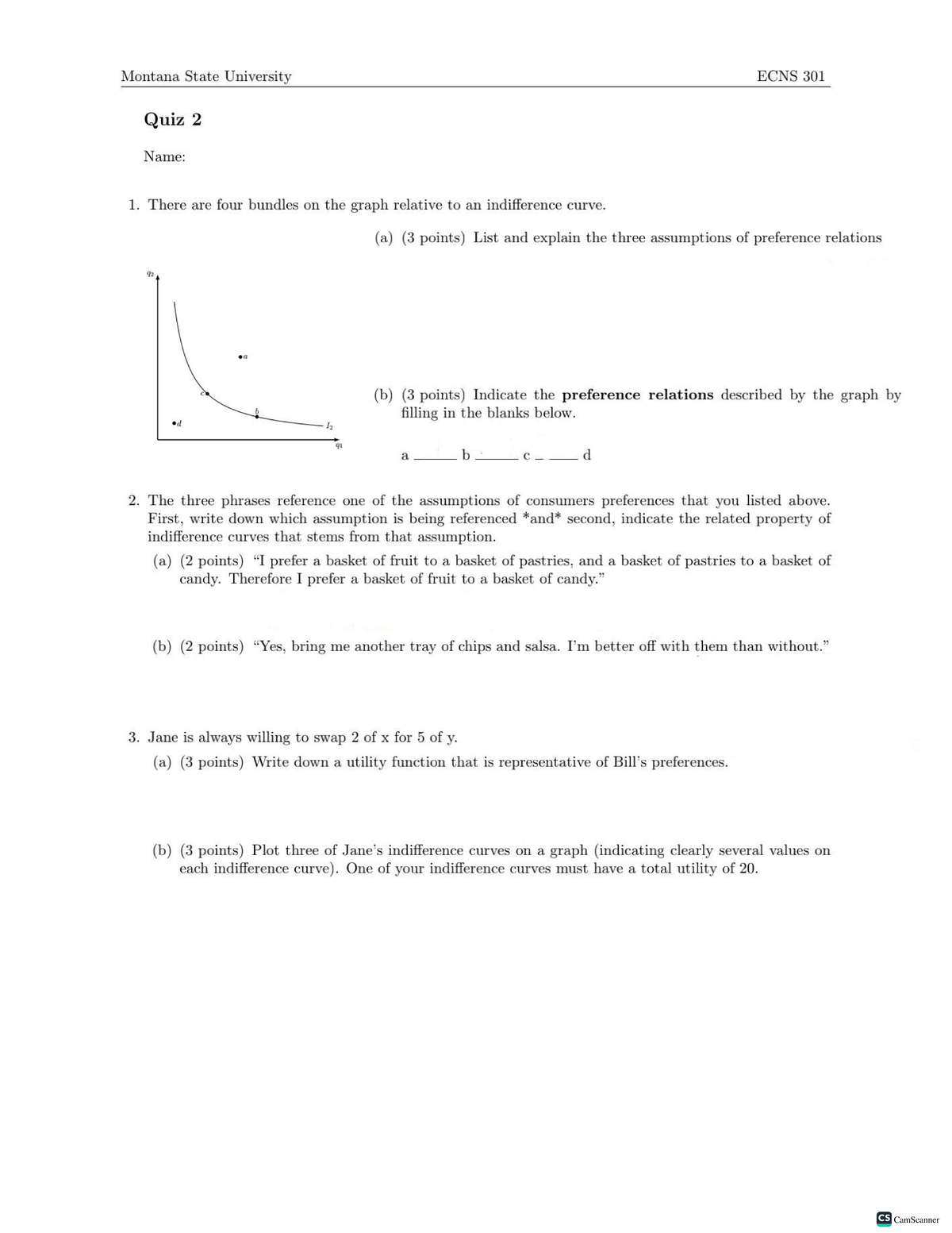 Quiz2 23spring - ECNS 301 - CamScanner CamScanner - Studocu