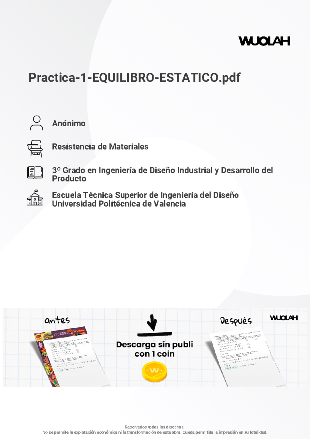 Practica 1 Equilibro Estatico - Practica-1-EQUILIBRO-ESTATICO Anónimo Resistencia de Materiales ...