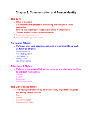 Com 120 Chapter 3 - Chapter 3: Perception and Communication The Process of Human Perception ...
