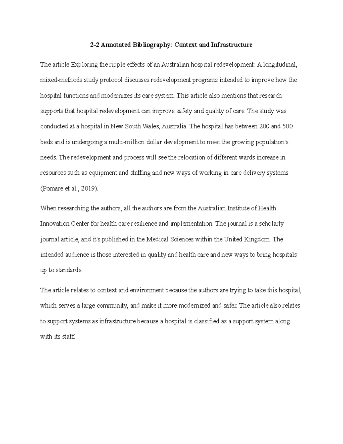 BF AB 2-2 2 - Work - 2-2 Annotated Bibliography: Context and Infrastructure The article ...