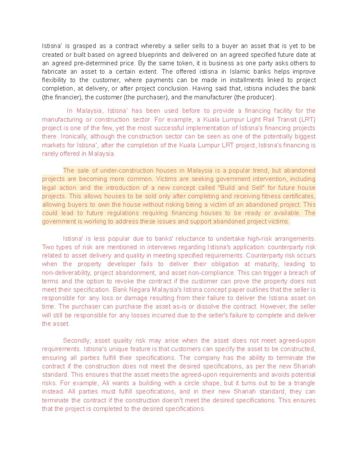 ISSU ON Istisna' - just for reference. - Istisna’ is grasped as a ...