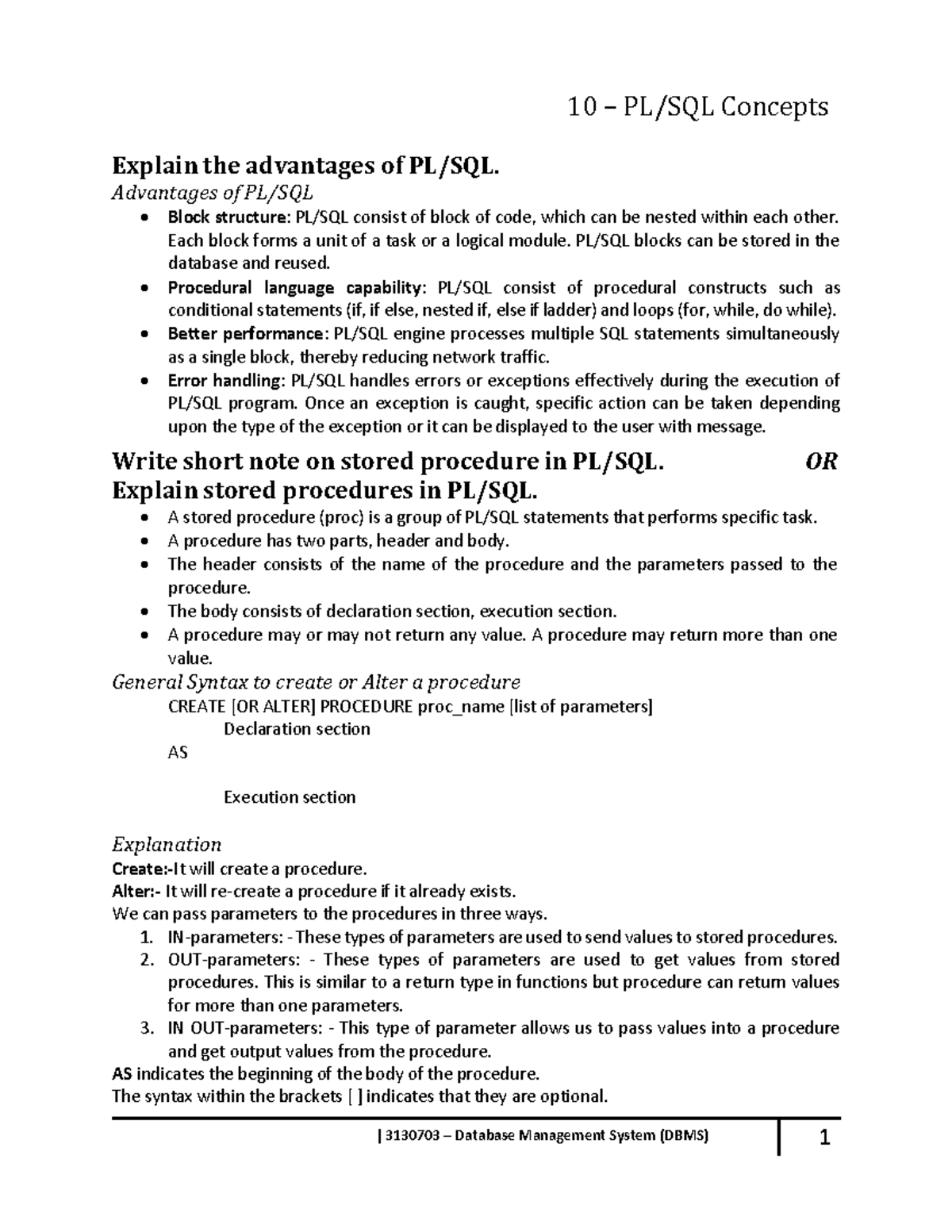 3130703 DBMS GTU Study Material Notes Units-10 - Explain the advantages ...