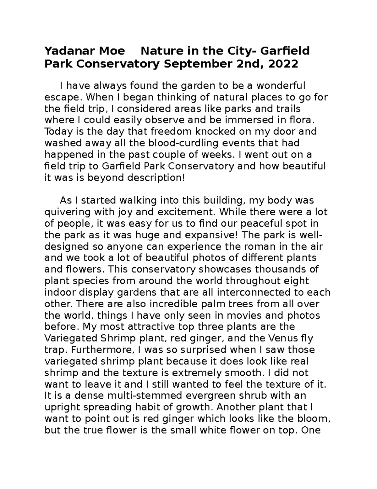 Garfield Park Conservatory Reflection - Yadanar Moe Nature in the City ...