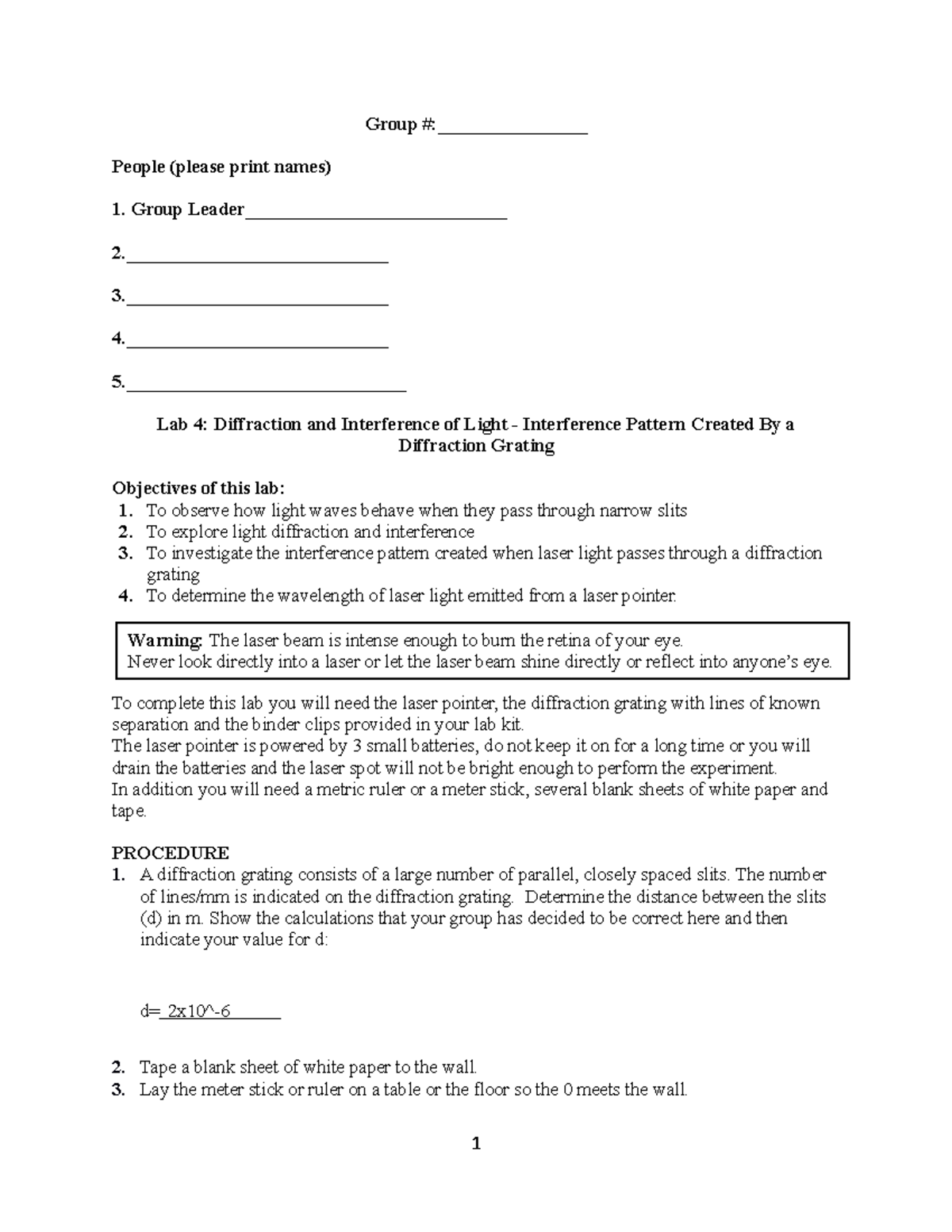 Lab 4 Worksheet PH 202 LNP - Group #:________________ People (please ...