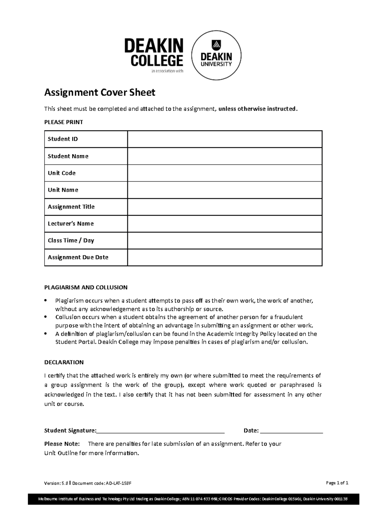Practical 1 worksheet - Assignment Cover Sheet This sheet must be ...