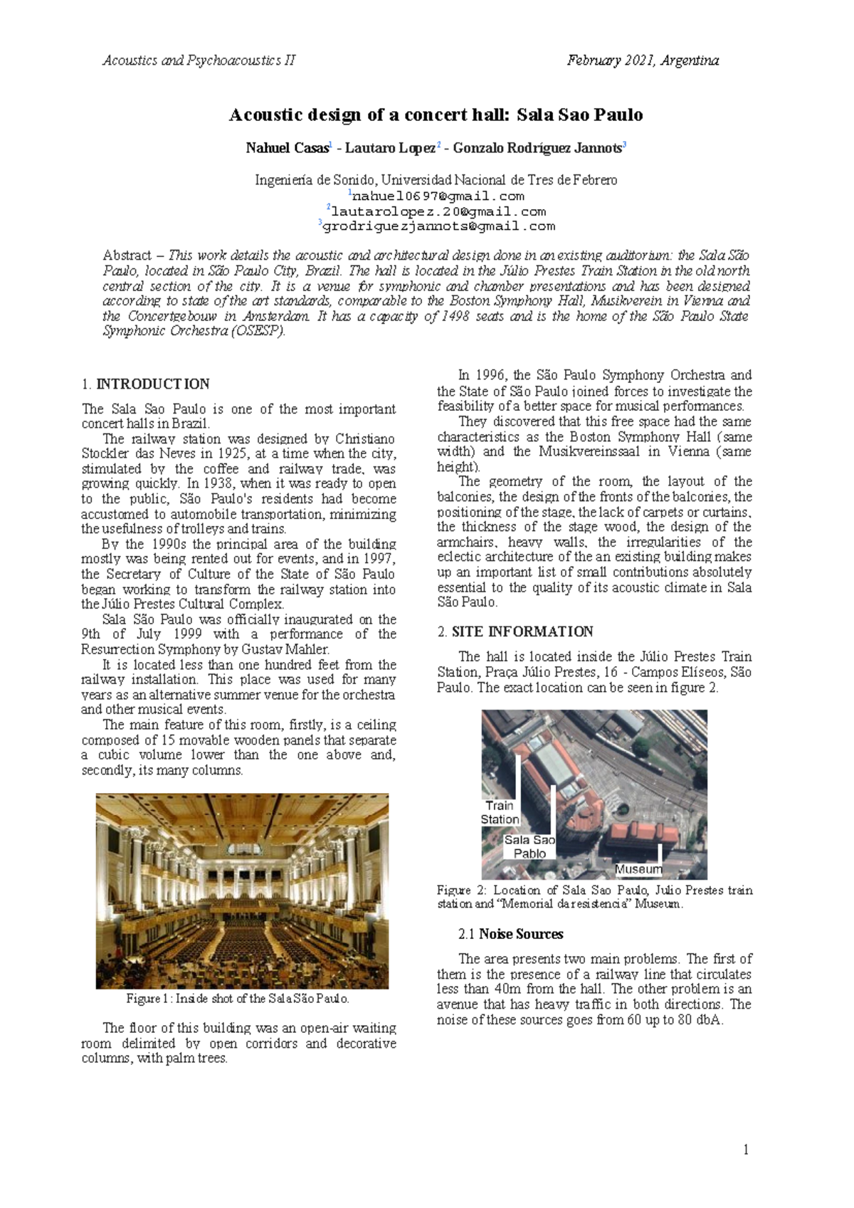 (Final Report) Acoustic Design Of a Concert Hall - Acoustics and ...