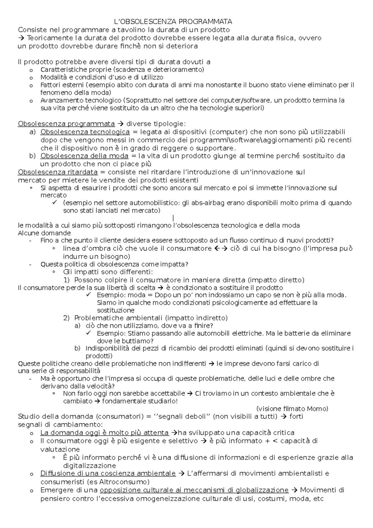 L'obsolescenza programmata - L’OBSOLESCENZA PROGRAMMATA Consiste nel ...