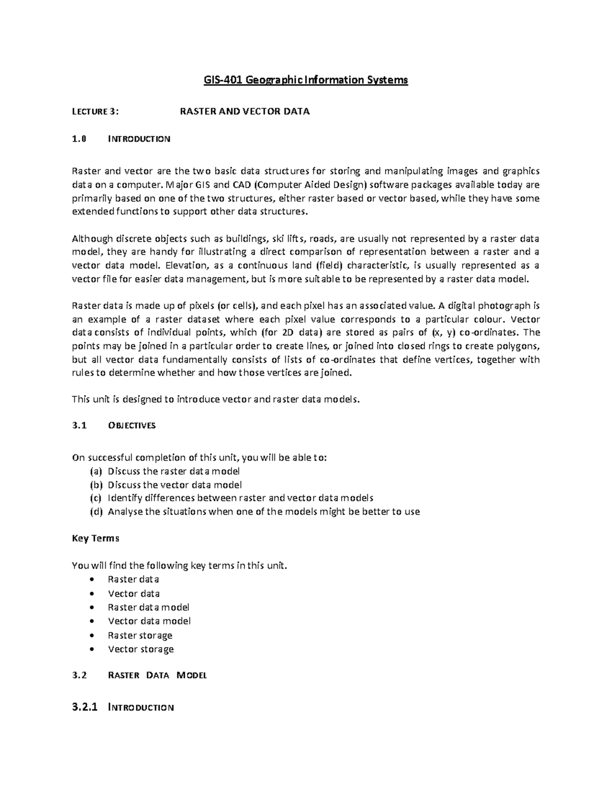 Lesson 3 Geographical information system - GIS-401 Geographic ...