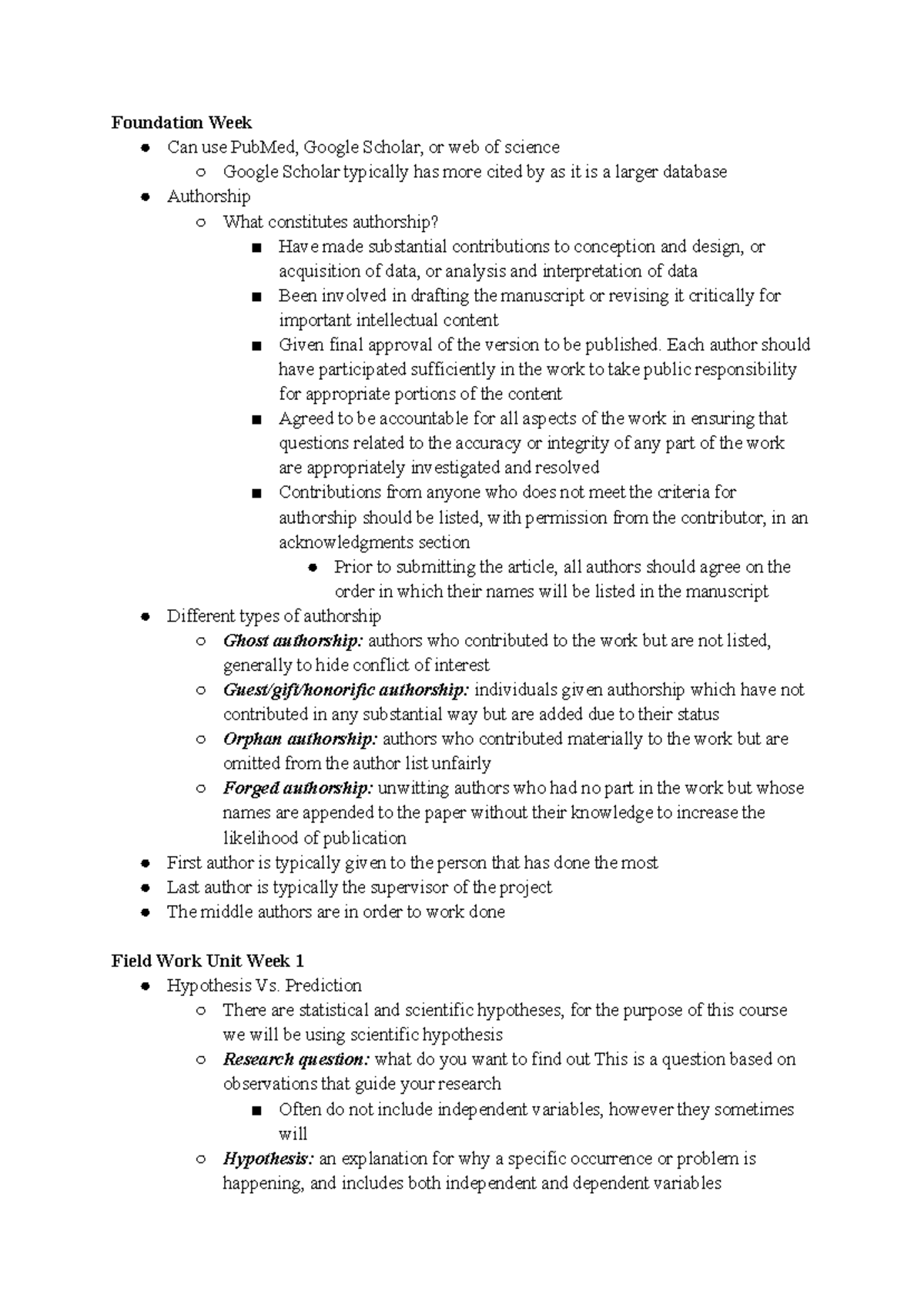 Methods Notes - Foundation Week Can use PubMed, Google Scholar, or web ...