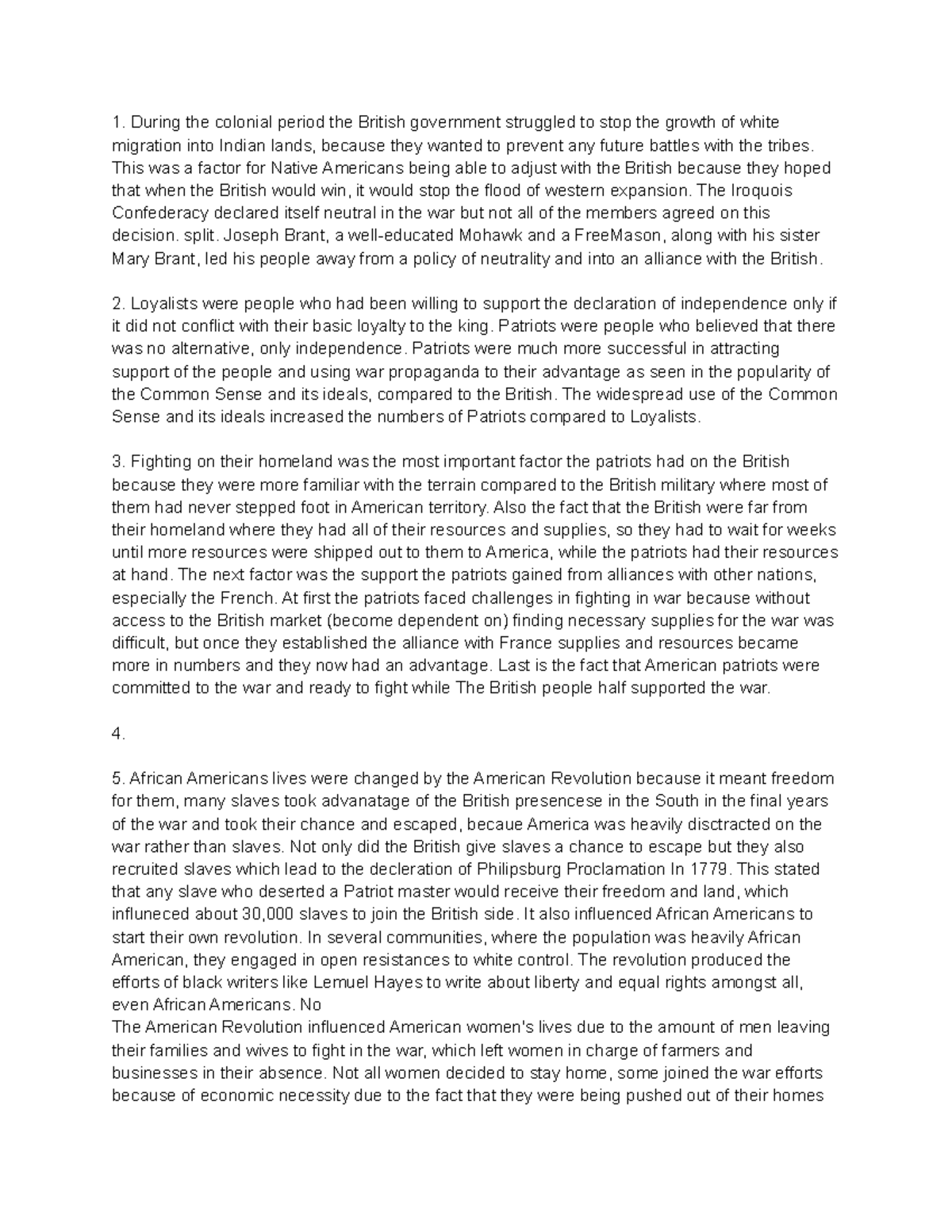 Chapter 5 hisorical thinking - During the colonial period the British ...