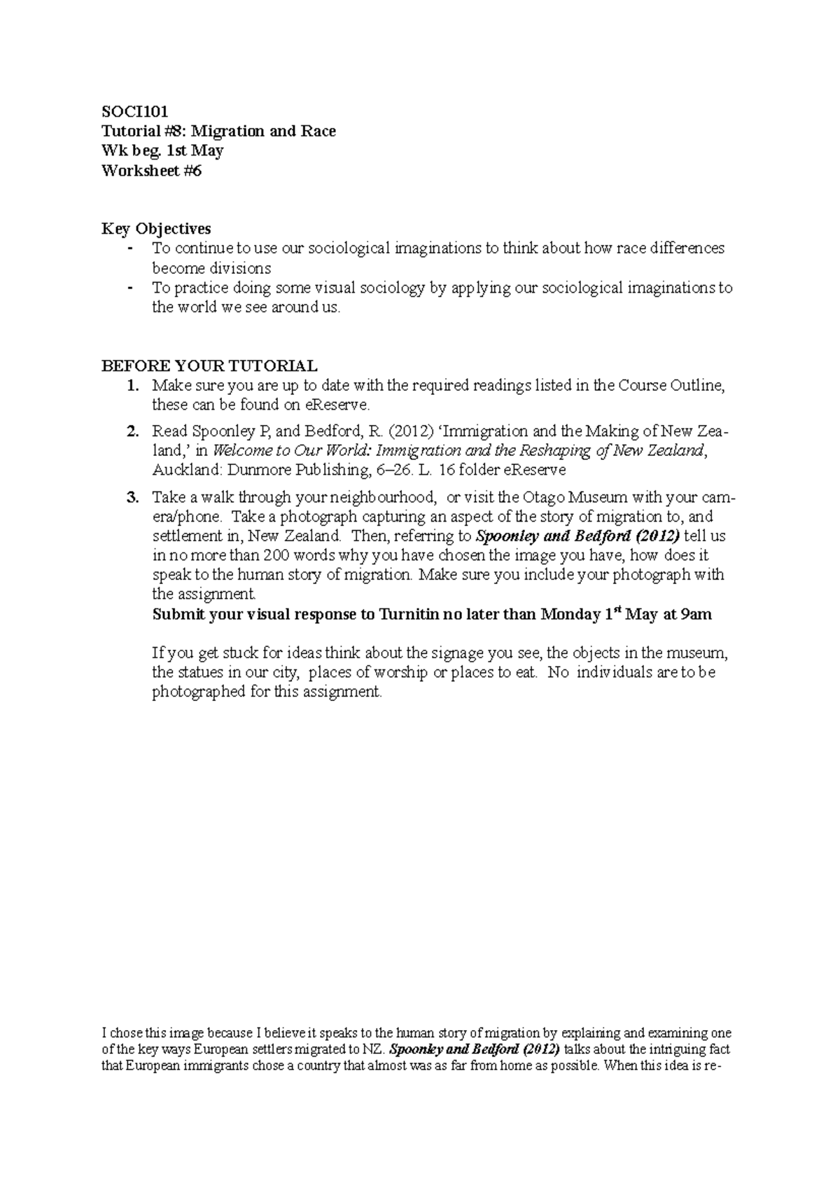 Tutorial Worksheet#6 - SOCI Tutorial #8: Migration and Race Wk beg. 1st ...