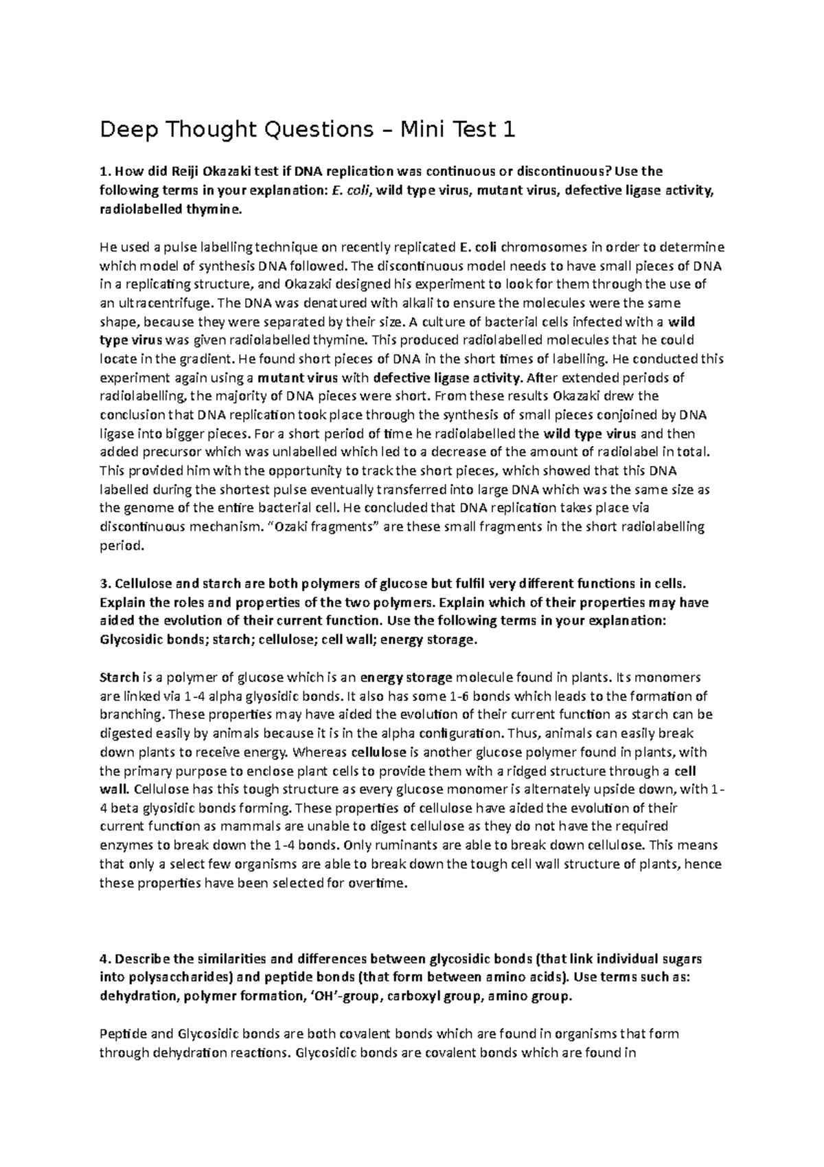 Mini Test 1 Deep Thought Questions - Deep Thought Questions – Mini Test ...