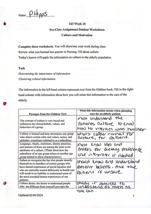 Nur 172 week 9 - Week 9 homework - 70 Week 9: Pain Weekly Reading ...