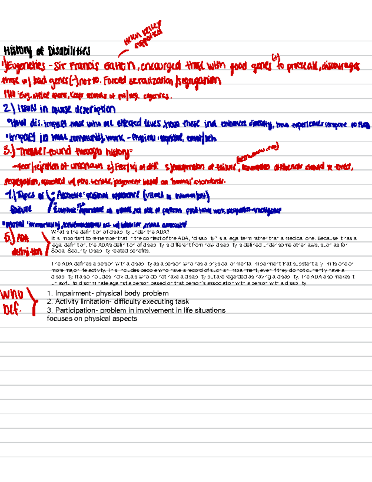 Exam 1 Study - SEE - What is the definition of disability under the ADA ...