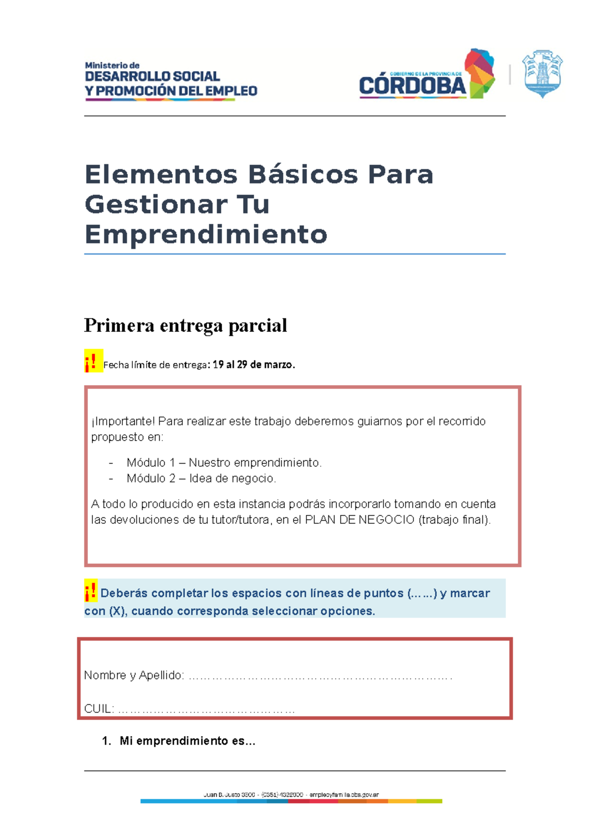 EBGE- Actividad Práctica Módulo 2 - Elementos Básicos Para Gestionar Tu ...