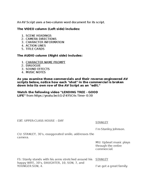AVScript Directions - How to write a script - FROM TREATMENT TO AV ...