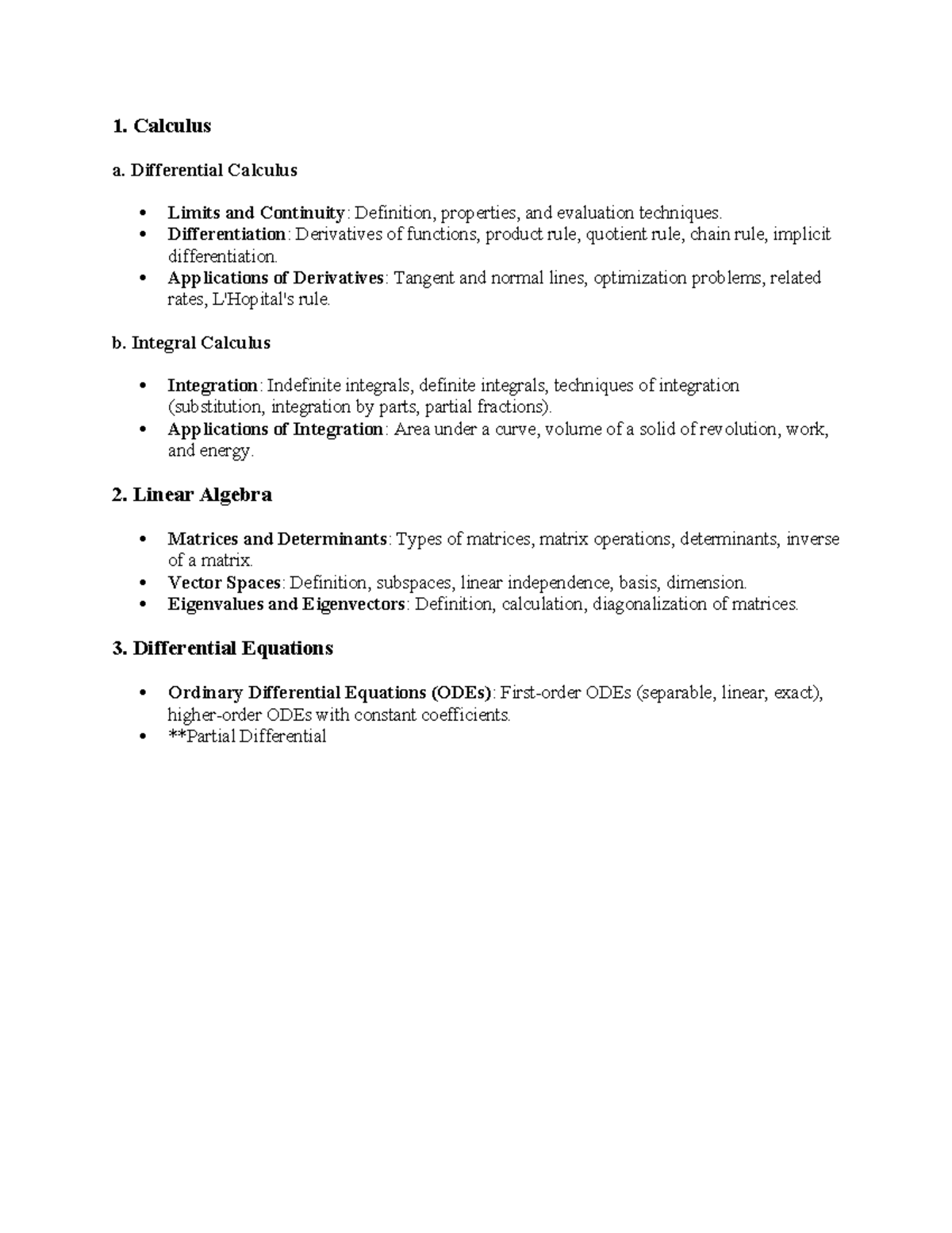 Edu Doc - 1. Calculus a. Differential Calculus Limits and Continuity ...