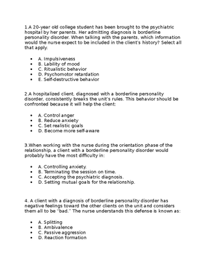 Exam 2 review Mental - Mental Health Exam 2 Review : {Unit 3, CH ...