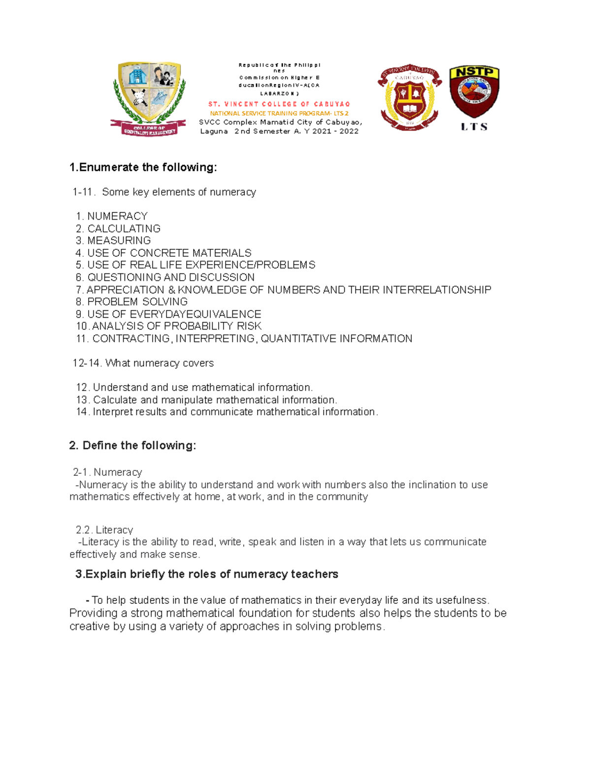 National Service Training Program day 16 - R e p u b l i c o n e sf t h ...