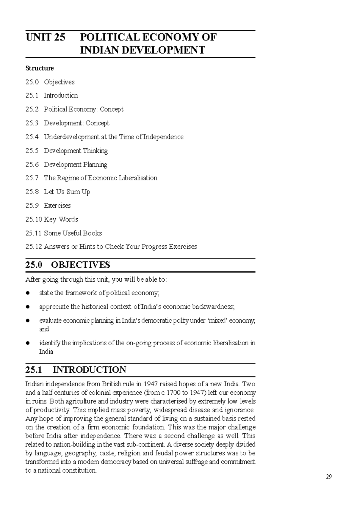 5 6062260159785209489 - UNIT 25 POLITICAL ECONOMY OF INDIAN DEVELOPMENT ...