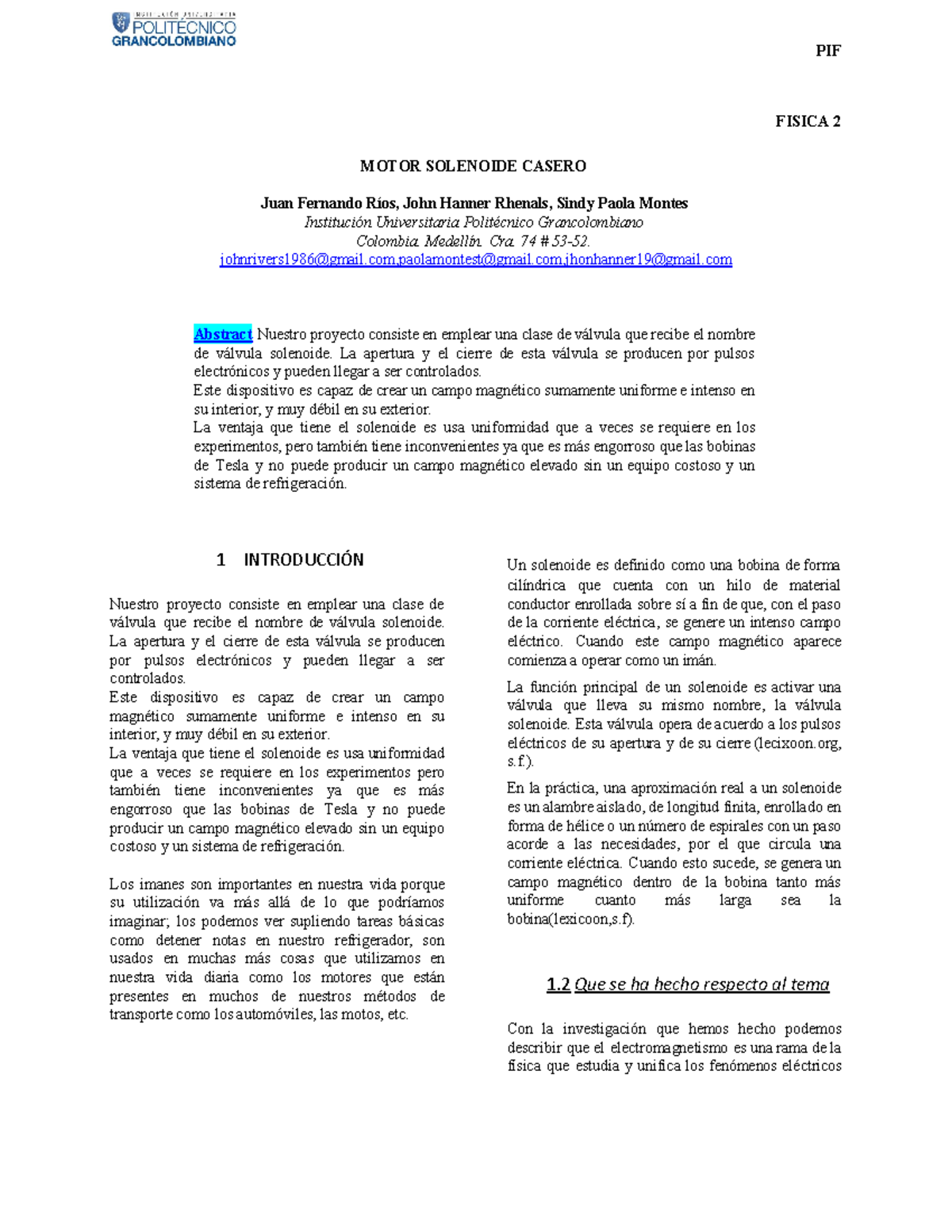 Proyectopif 2017 - plantilla - FISICA 2 MOTOR SOLENOIDE CASERO Juan ...
