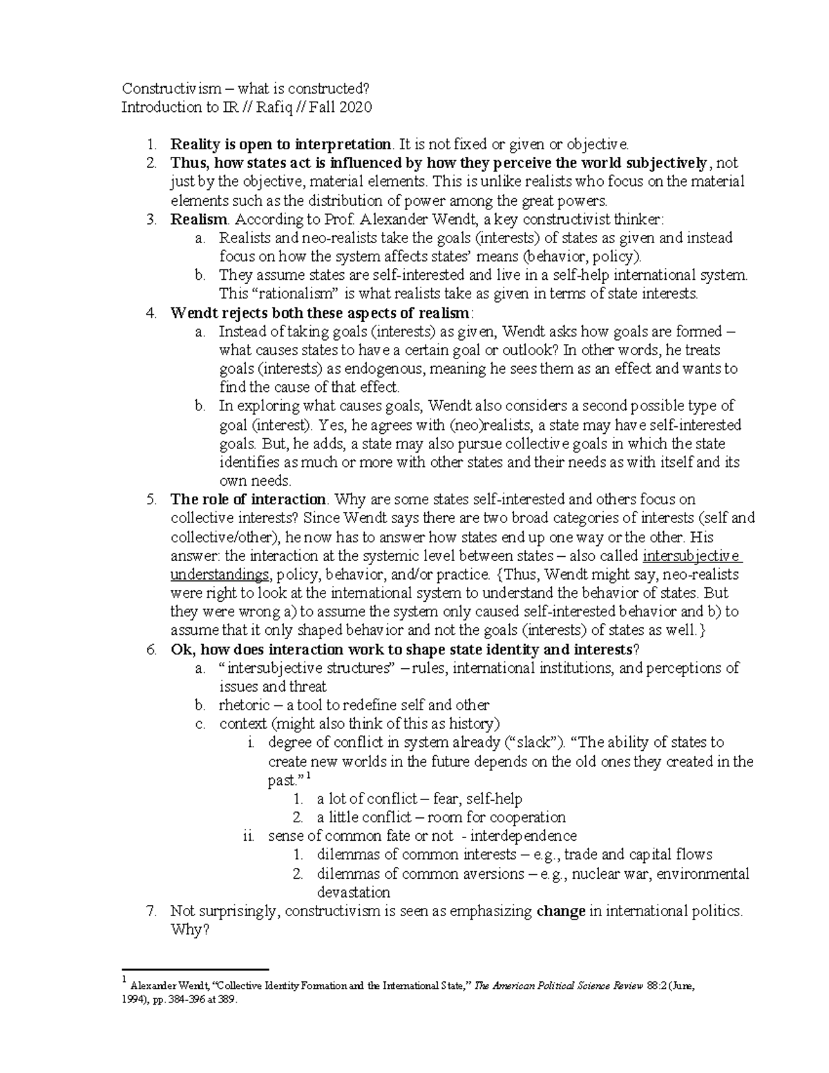 Constructivism outline - Constructivism – what is constructed ...