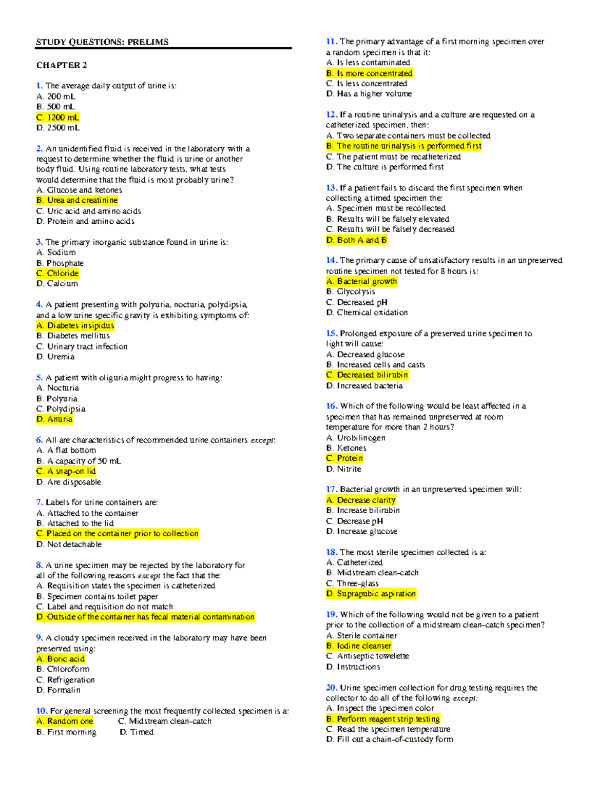 AUBF Study Questions - Lecture notes 7 - STUDY QUESTIONS: PRELIMS ...