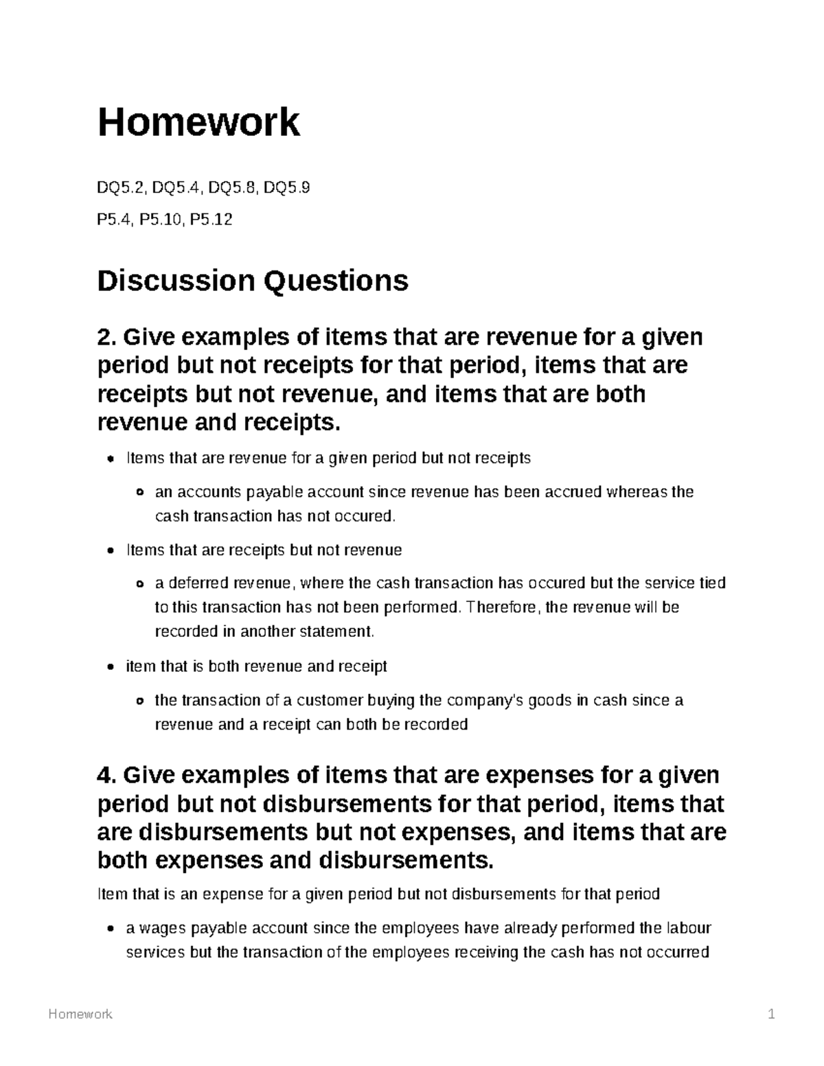 Homeworkweek 4 - comm1140 homework week 4 accounting 1a and 1b fin ...