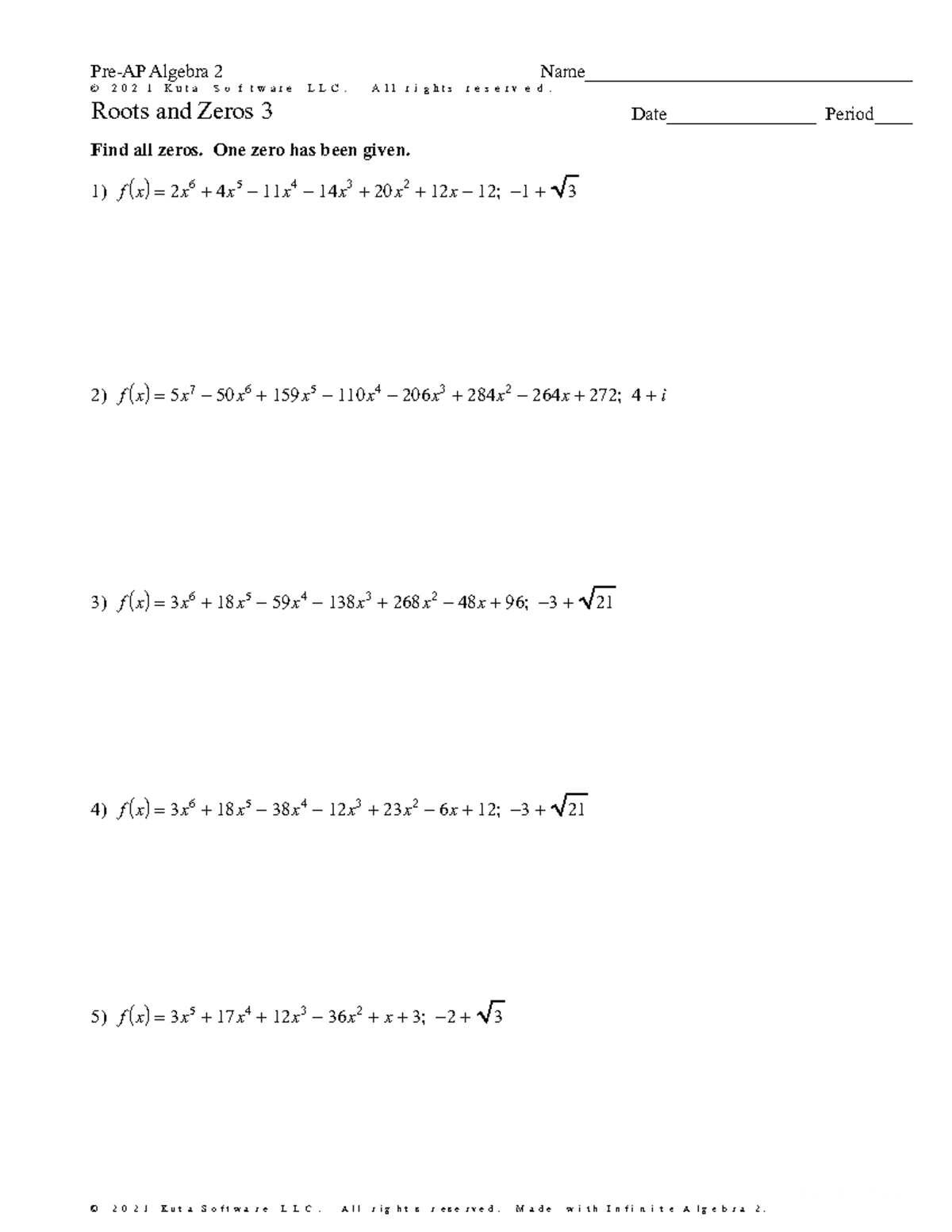 Roots and Zeros 3 - notes - ©N _ 2 E 0 K 2 y 1 w nKIu\twav ...