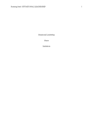 Situational leadership case studies - Read each case study and ...