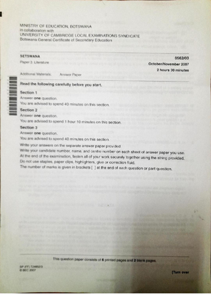 CSEC English A P01 January 2024 - english A - Studocu