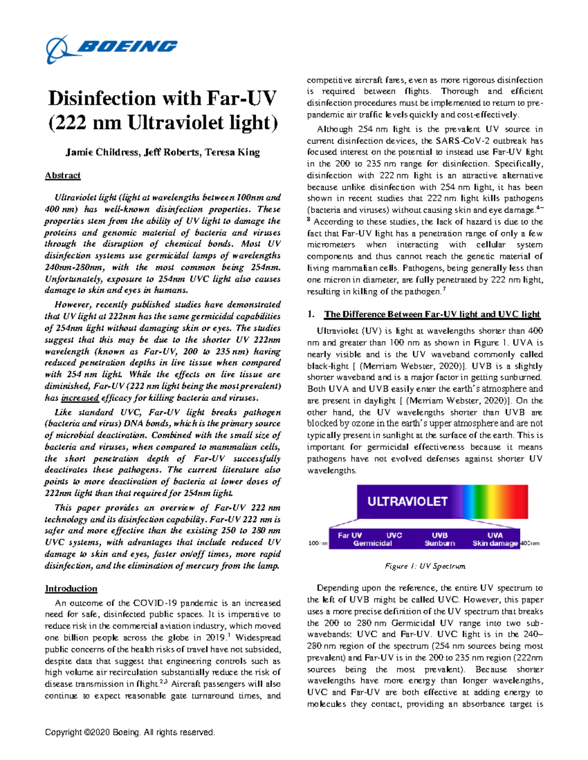 CAP-3 Disinfection with Far-UV - Disinfection with Far-UV (222 nm Ultraviolet light) Jamie - Studocu