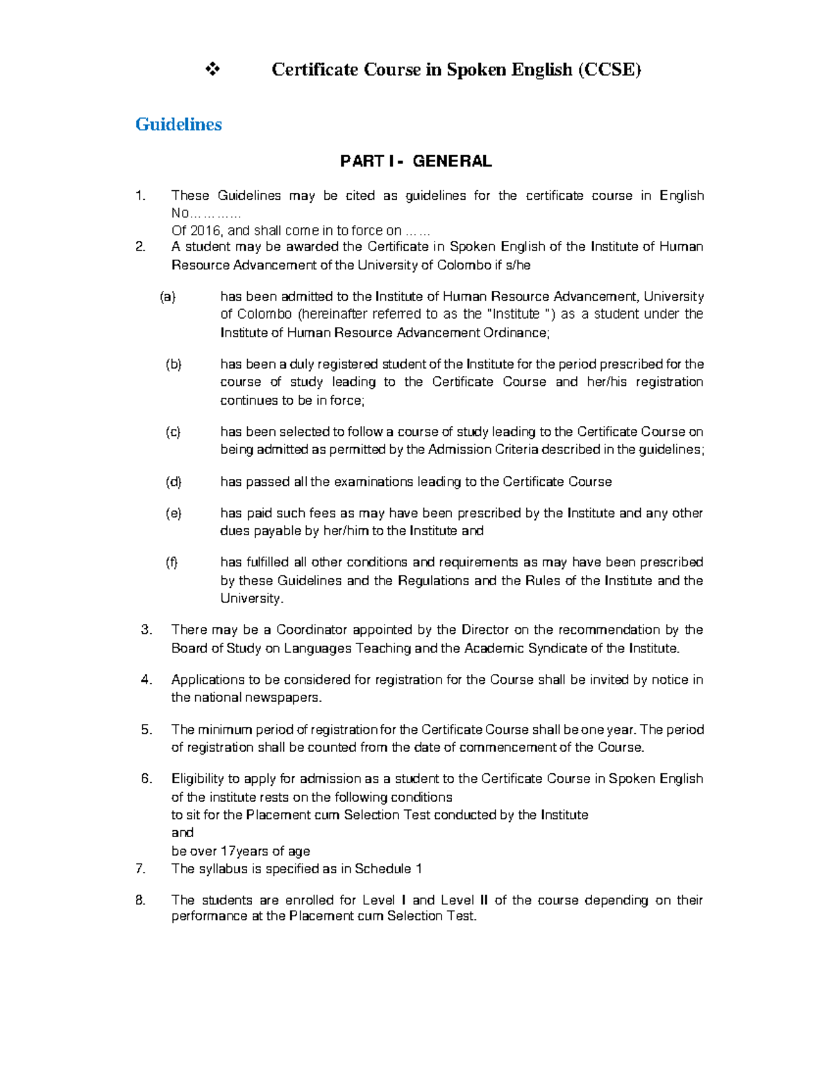 CCSE-course-guideline - Certificate Course in Spoken English (CCSE ...