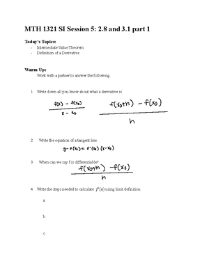 9 - Calculus I Notes: Intermediate Value Theorem - Intermediate Value ...