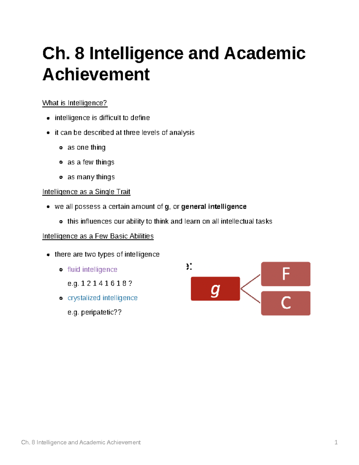 Ch 8 intellegience and academic achievement - Ch. 8 Intelligence and ...