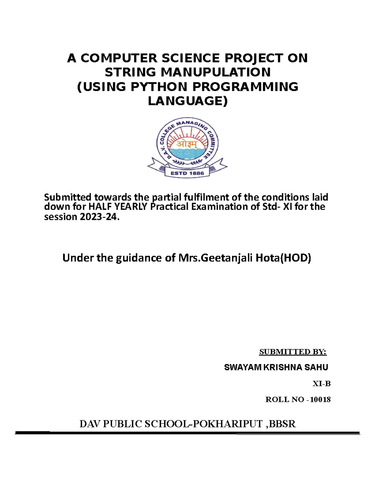 Jopfkgjigjkfdknnogoifdigjoiiogpero - A COMPUTER SCIENCE PROJECT ON ...