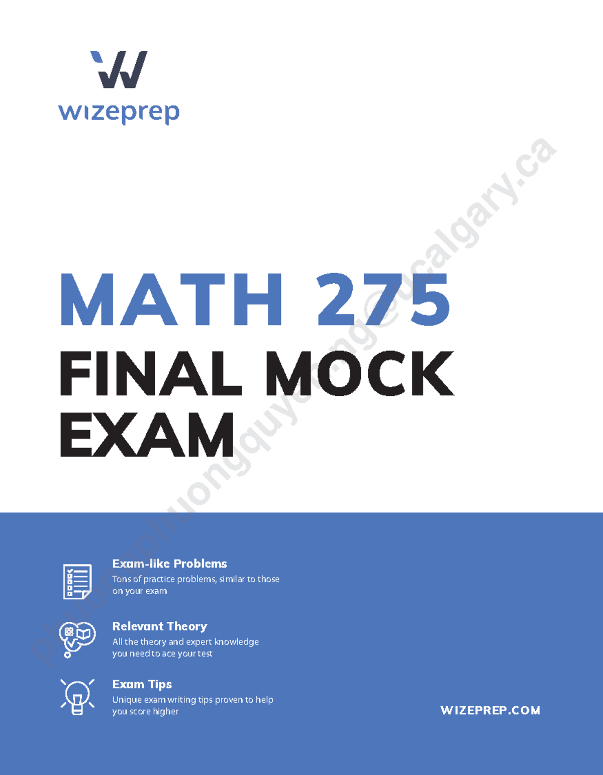 Wize-final-mock-exam-math-275-final-mock-exam-booklet - WIZEPREP Exam-like Problems Tons of ...