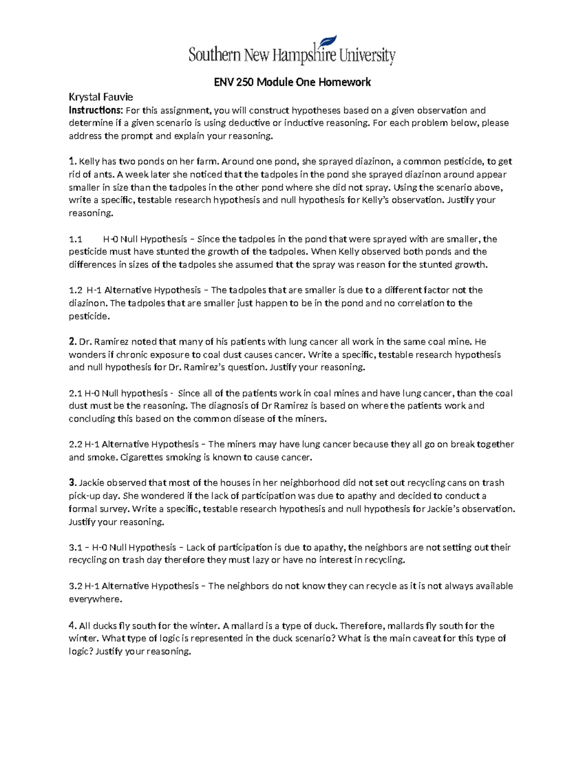 ENV 250 Module One Homework - ENV 250 Module One Homework Krystal ...