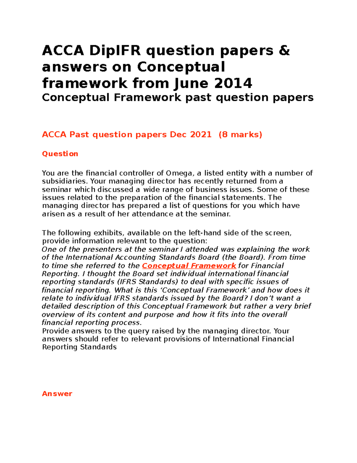 Acca question 2021 - tutorial - ACCA DipIFR question papers & answers ...