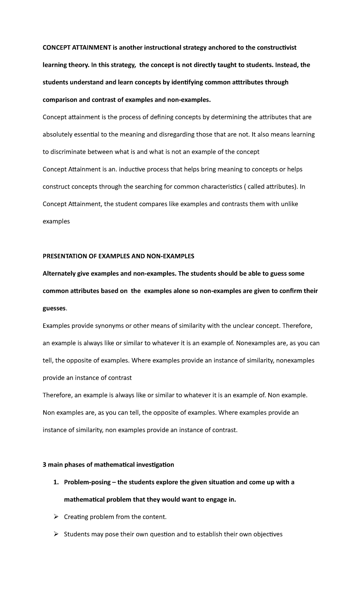 Martes-ganap report - PERSONAL ASSIGNMENT - CONCEPT ATTAINMENT is ...