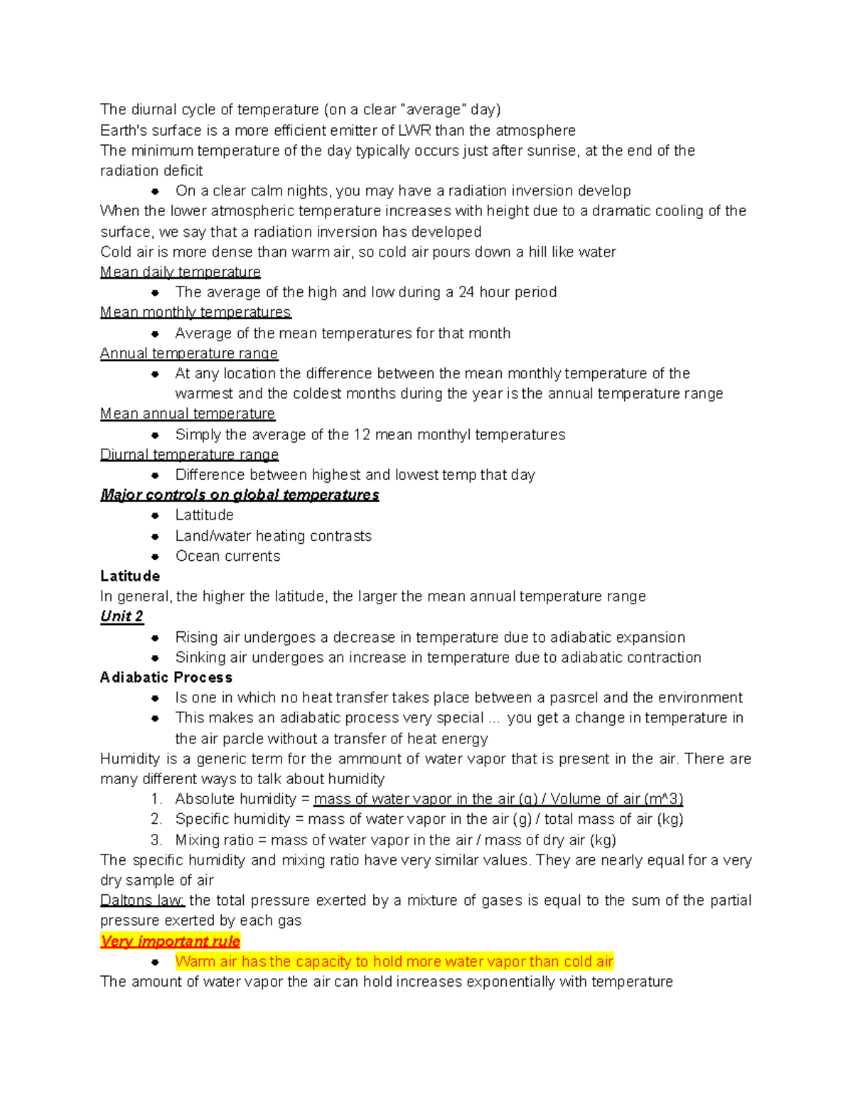 Meteorology study notes (26) - The diurnal cycle of temperature (on a ...