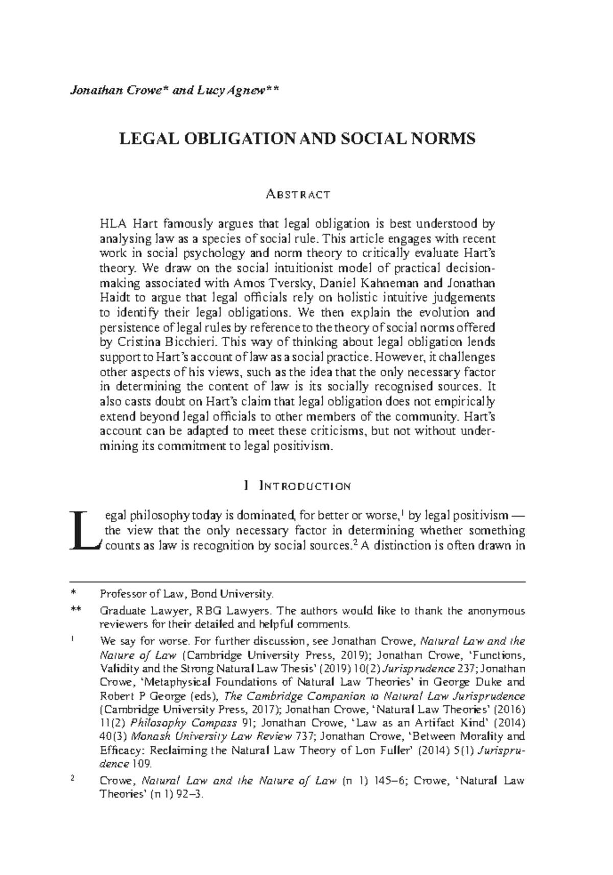 Legal Obligation and Social Norms - _Jonathan Crowe and Lucy Agnew ...