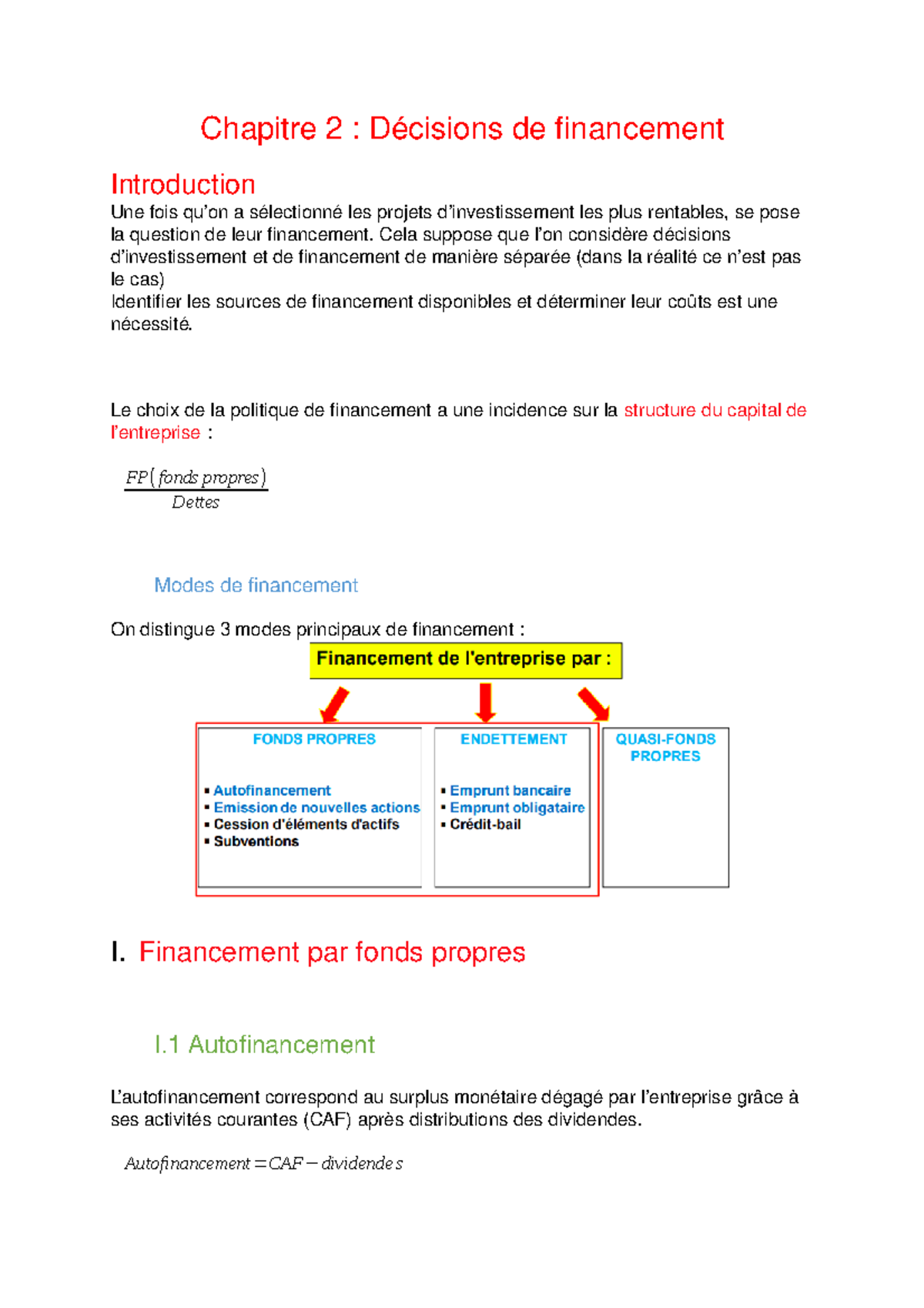 Finance ch2 - Warning: TT: more functions defined than expected Chapitre 2 : Décisions de - Studocu